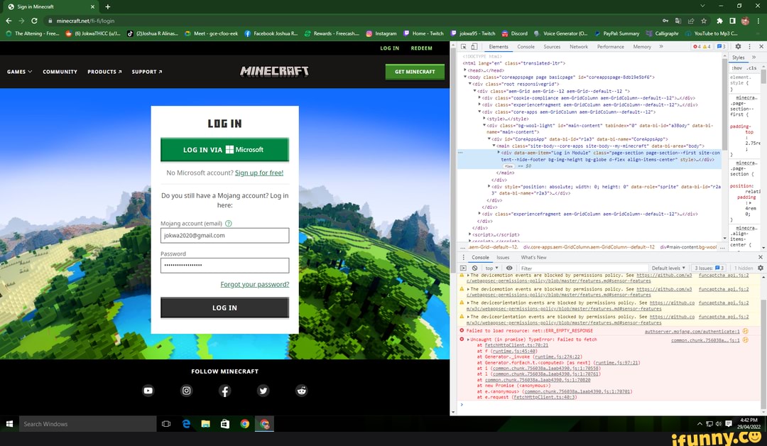 LOGIN REDEEM AMIHECRAFT GET MINECRAFT div> -page- First { Sign in ...