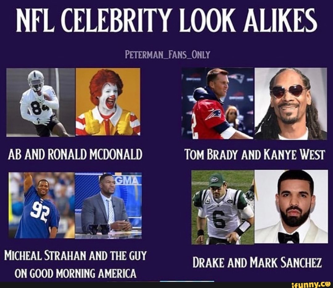 NFL CELEBRITY LOOK ALIKES AB AND RONALD MCDONALD MICHEAL STRAHAN AND ...