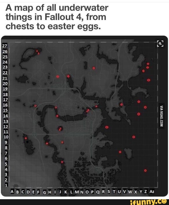 A map of all underwater things in Fallout 4, from chests to easter eggs ...