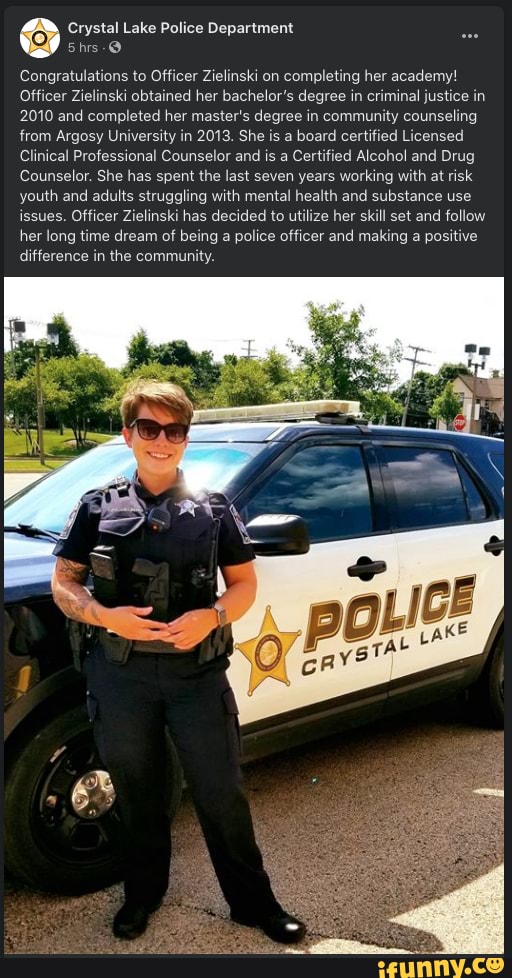 Crystal Lake Police Department Congratulations to Officer Zielinski on ...