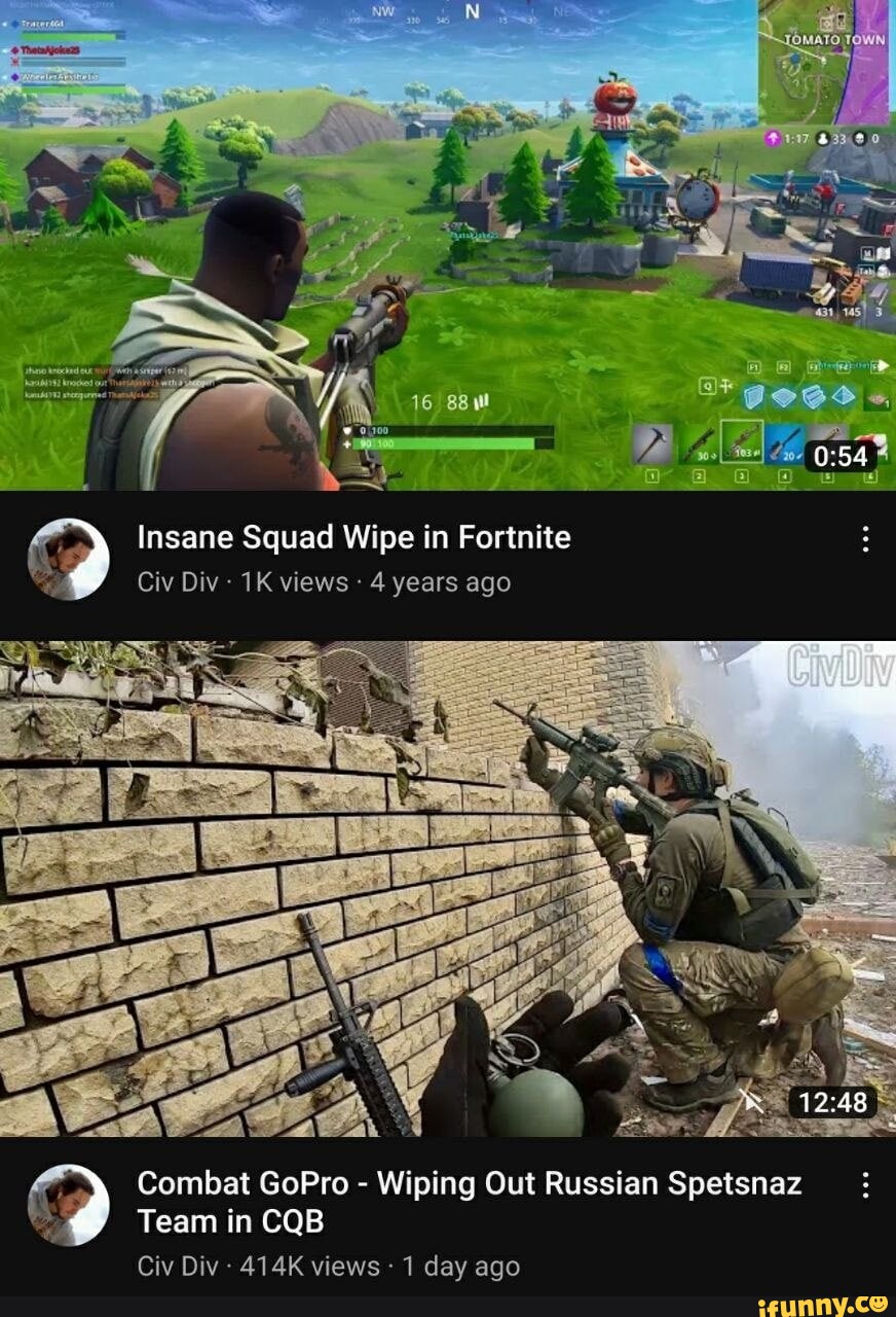 Insane Squad Wipe in Fortnite Civ Div views 4 years ago Combat GoPro ...
