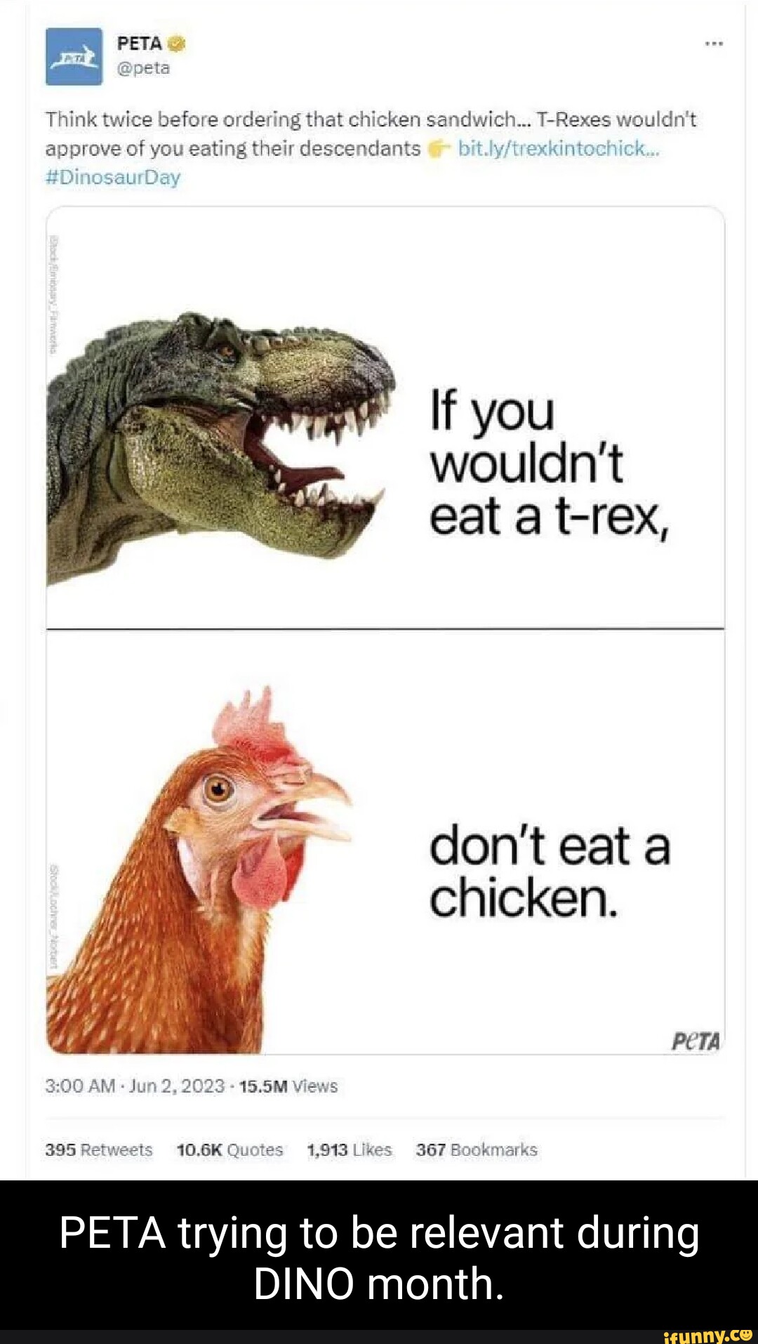 Think twice before ordering that chicken sandwich... T-Rexes wouldn't ...