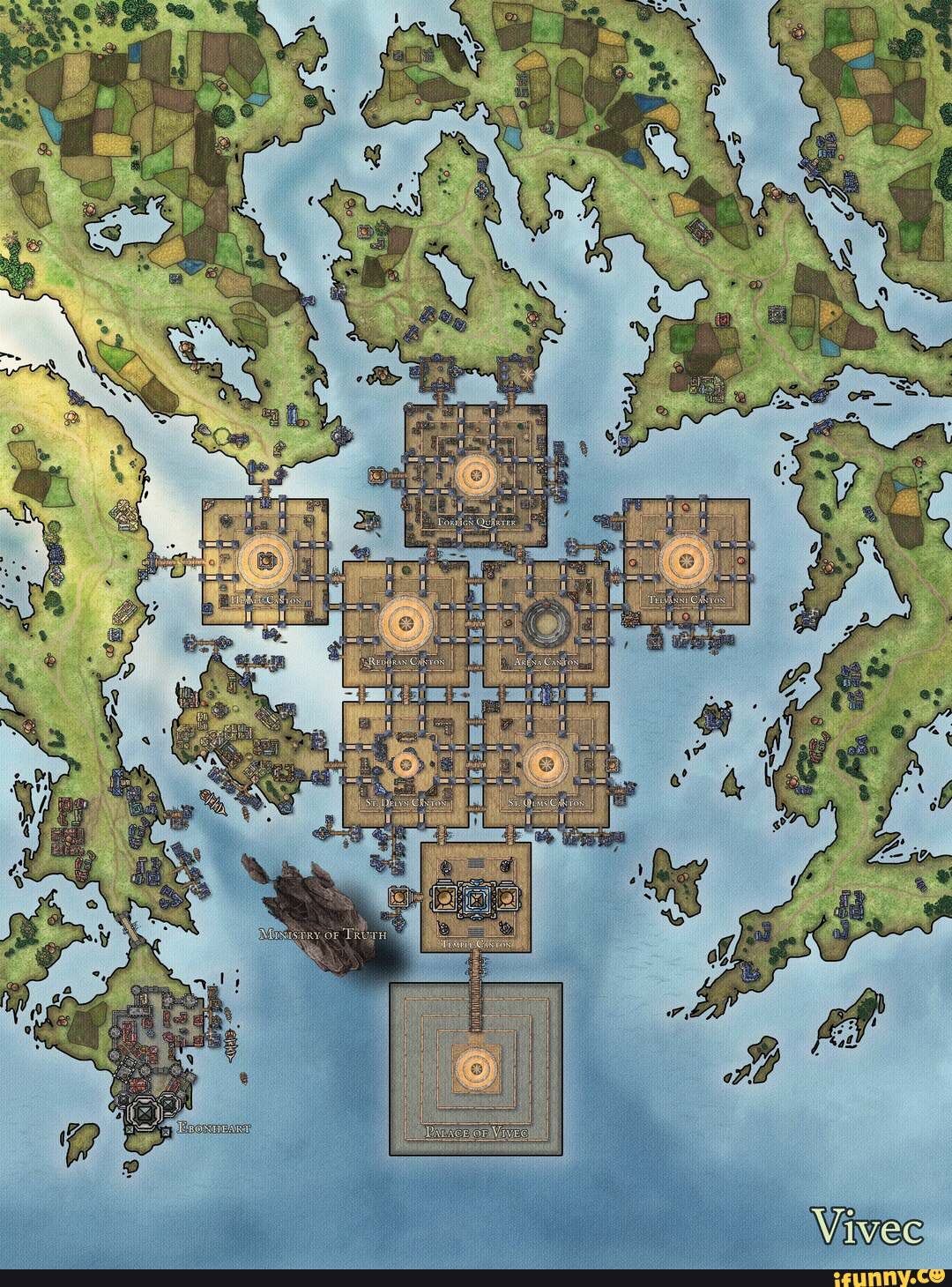 Map of the city of Vivec - iFunny
