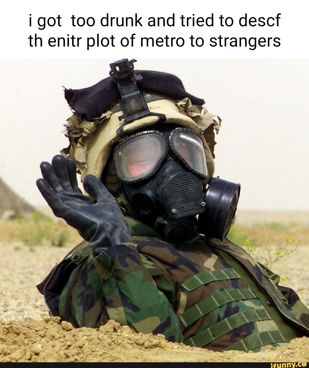 Got too drunk and tried to descf th enitr plot of metro to strangers ...