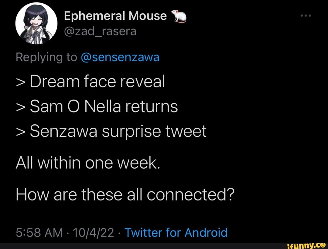 Ephemeral Mouse / @zad_rasera Replying to @sensenzawa > Dream face ...