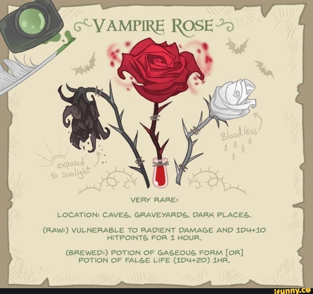 CS VAMPIRE ROSE VERY RARE: LOCATION: CAVES, GRAVE YARDS, DARK PLACES ...