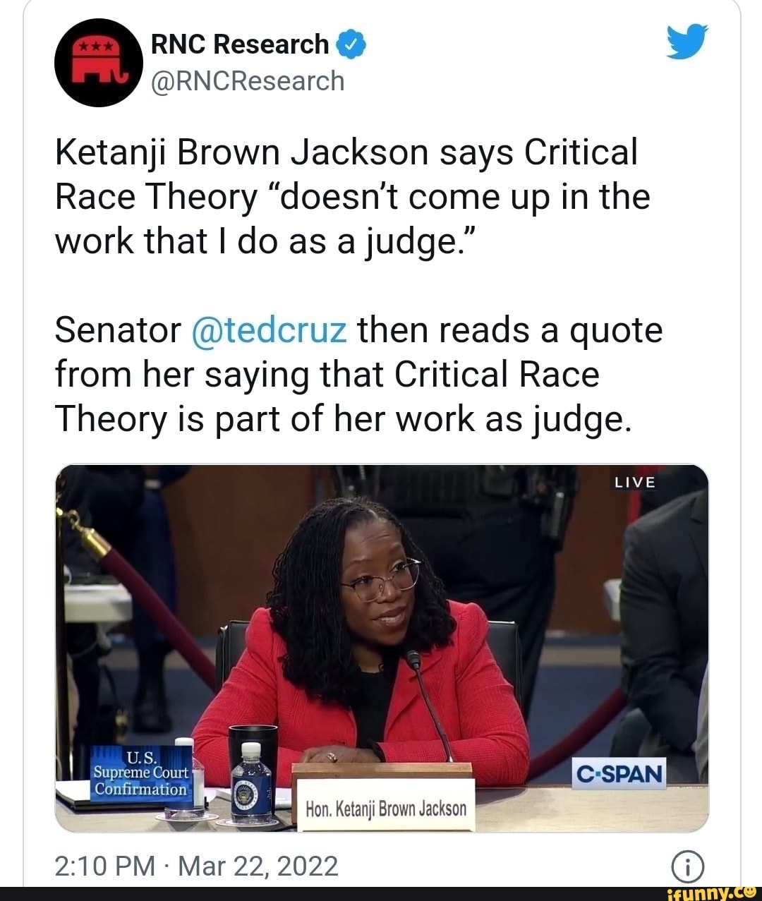 Ketanji Brown Jackson says Critical Race Theory "doesn't come up in the ...