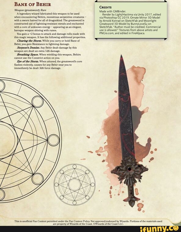 BANE OF BEHIR spon Rare Alegendary wid fabricated this weapon tobe wed ...