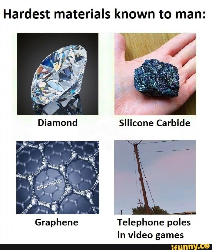 Hardest materials known to man: - iFunny