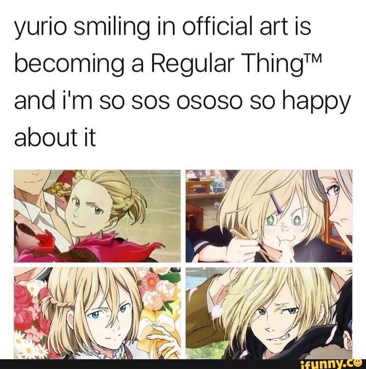 Yurio smiling in official art is becoming a Regular and i'm so sos ...