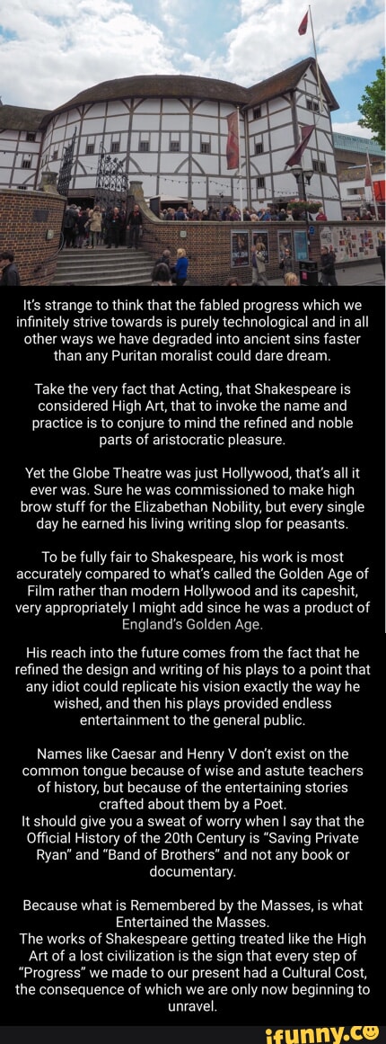 It's strange to think that the fabled progress which we infinitely ...