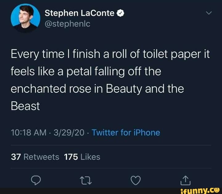A) Stephen LaConte Y Y Y Ostephenle Every time I finish a roll of ...