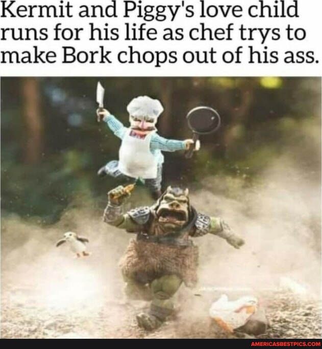 Kermit and Piggy's love child runs for his life as chef trys to make ...