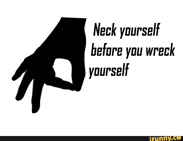 Neck yourself before you wreck yourself - iFunny