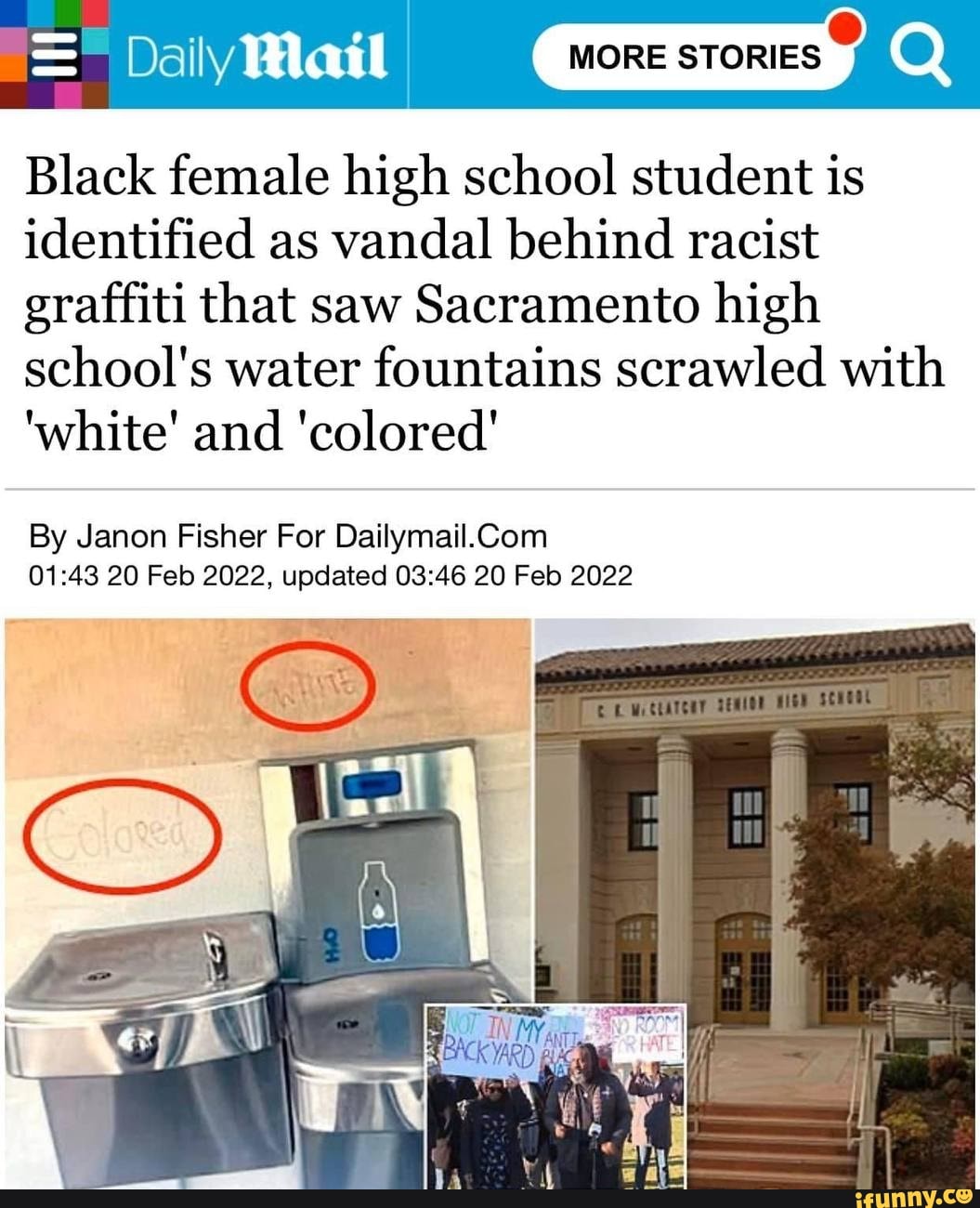 Daily Mail WORE STORIES Black female high school student is identified ...