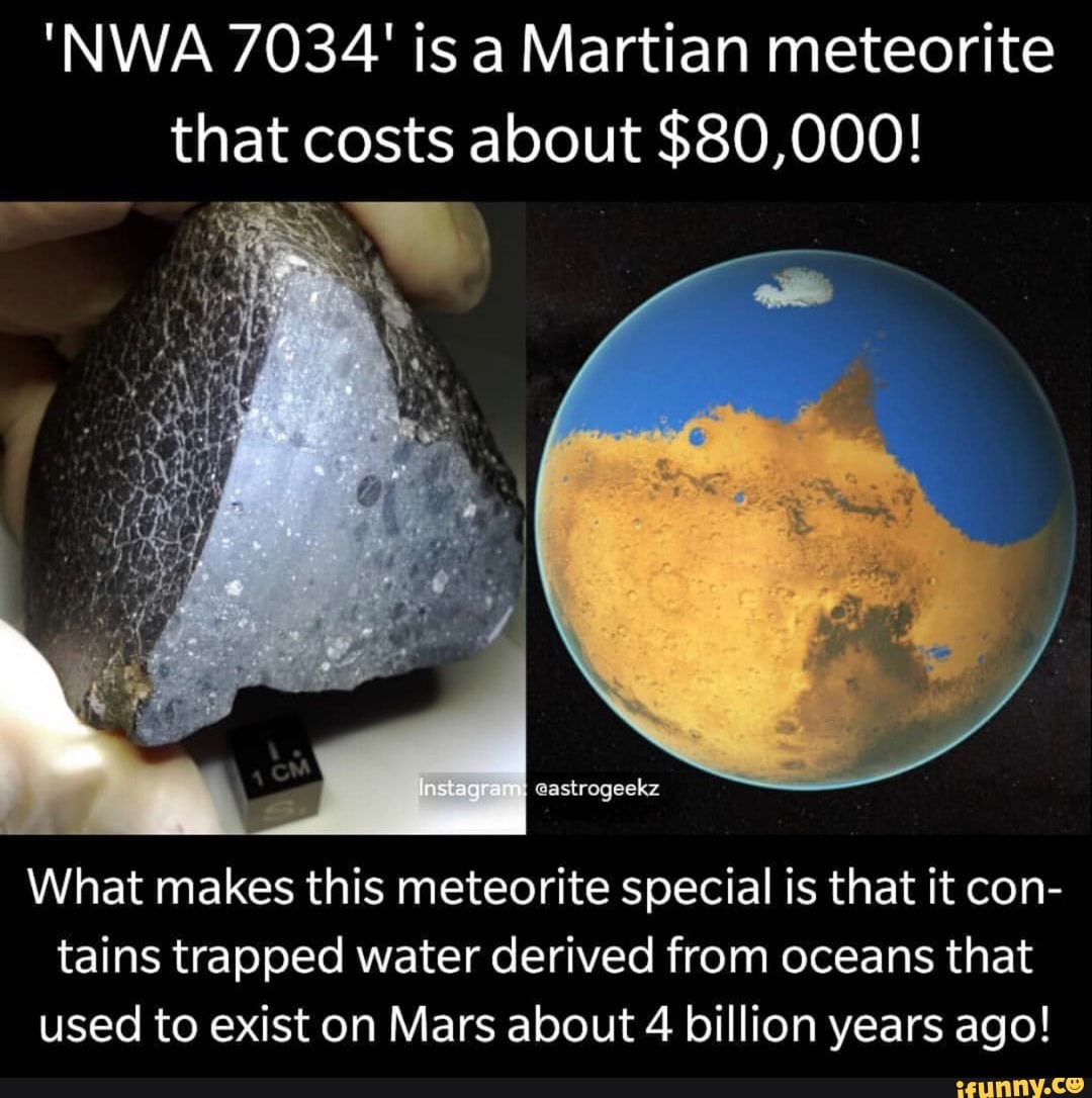 'NWA 7034' is a Martian meteorite What makes this meteorite special is ...