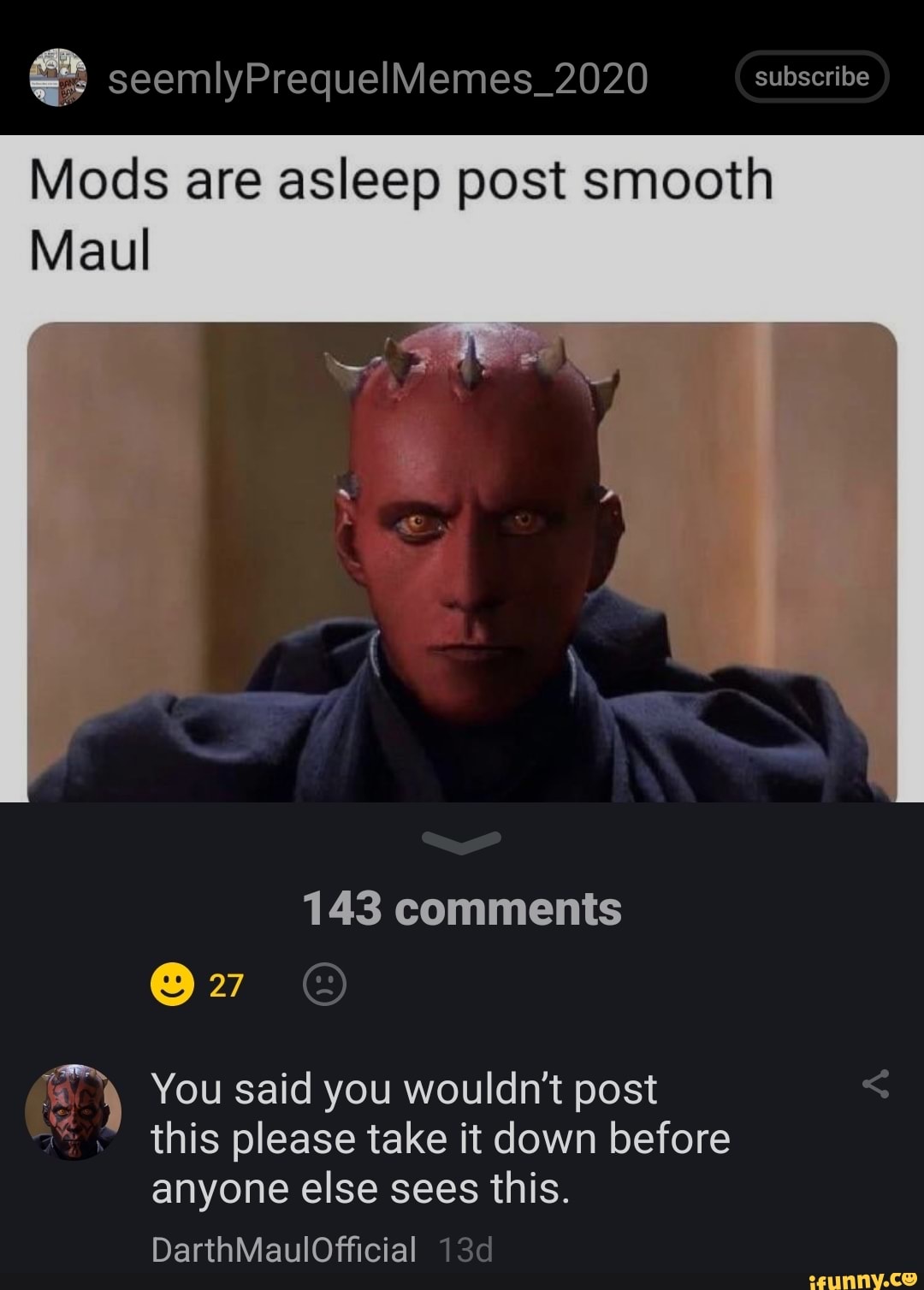 Darthmaulofficial memes. Best Collection of funny Darthmaulofficial ...