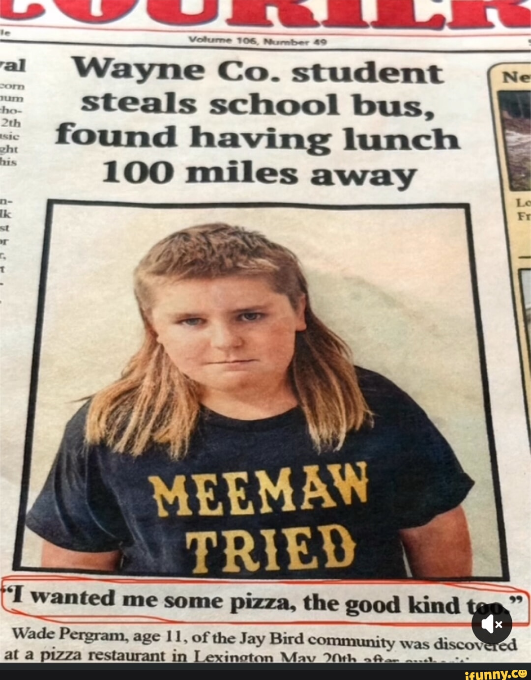 GO al Wayne Co. student steals school bus, found having lunch LOO miles ...