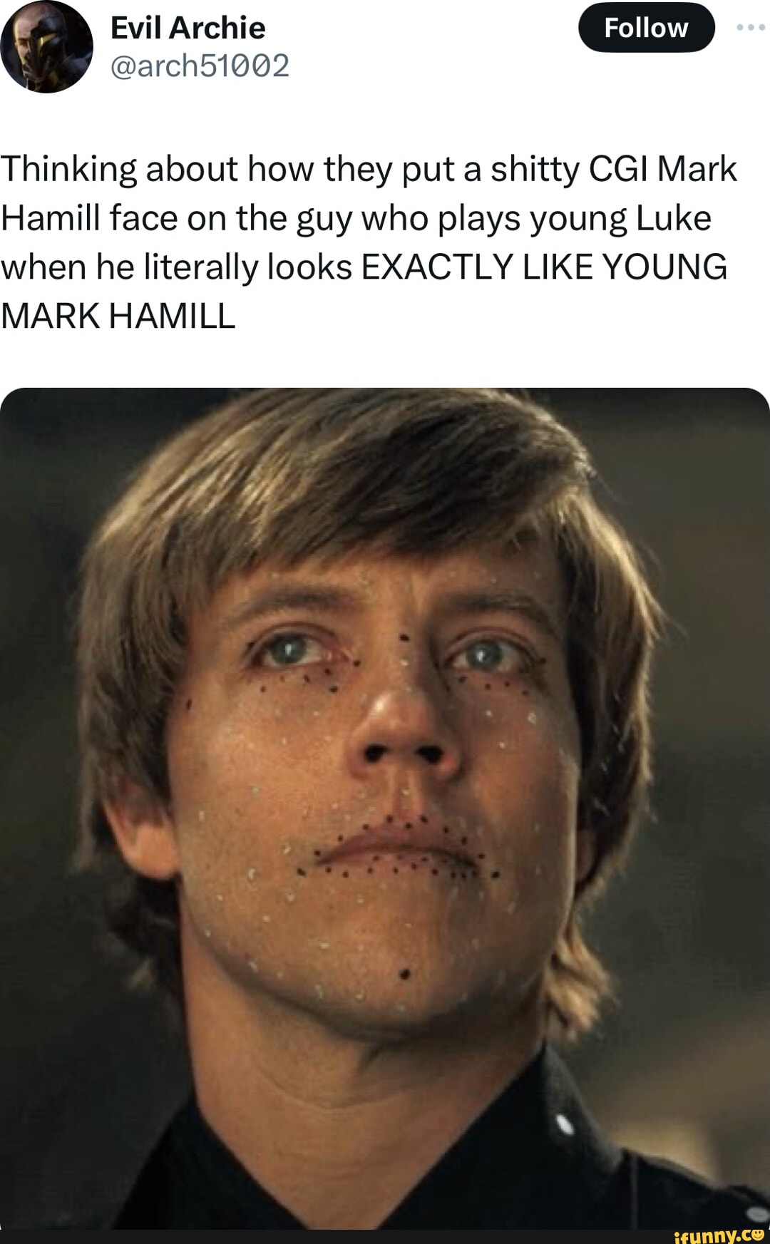 Evil Archie Thinking about how they put a shitty CGI Mark Hamill face ...