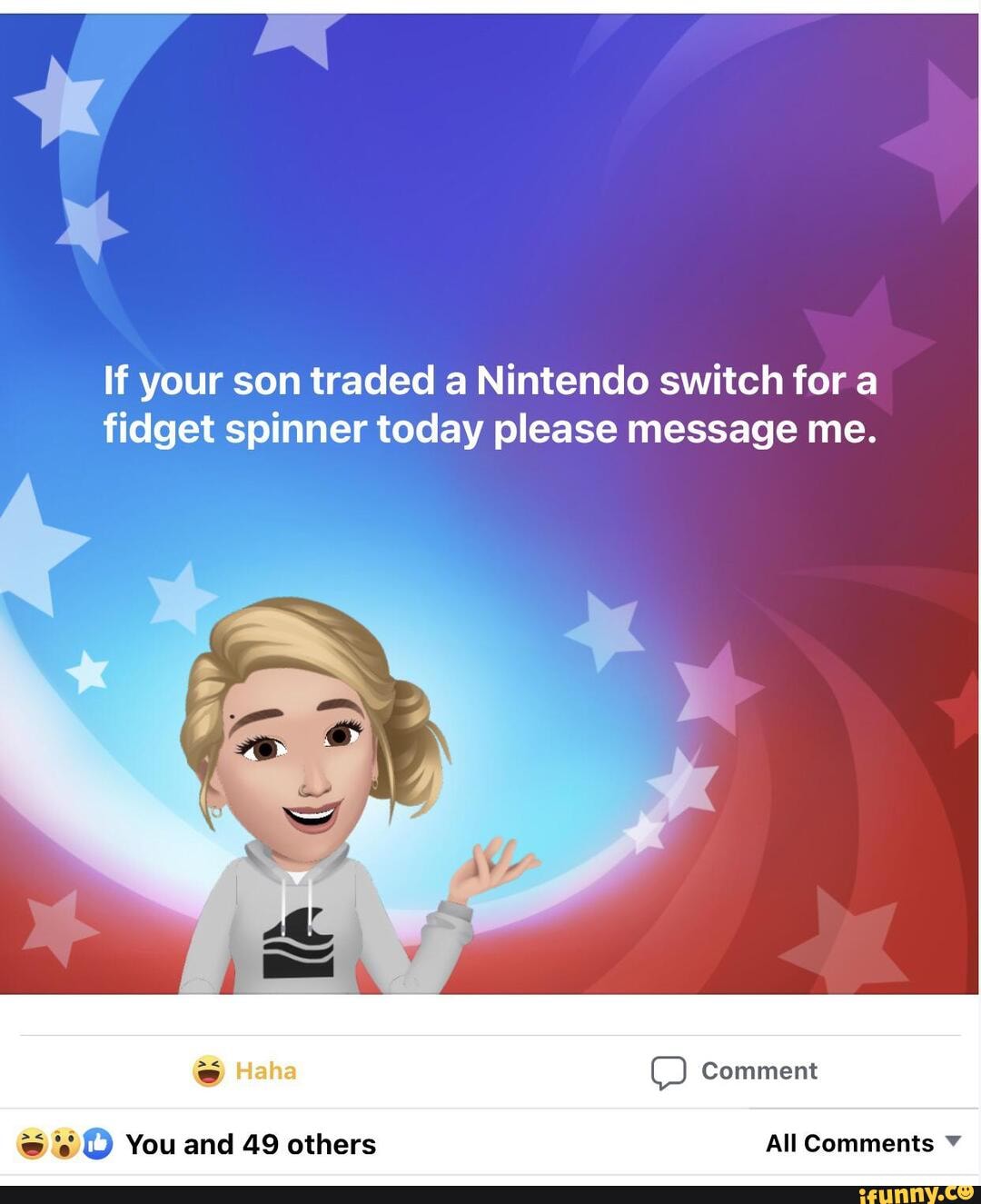 If your son traded a Nintendo switch for a fidget spinner today please ...