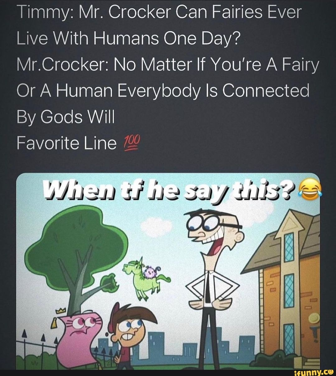 Timmy: Mr. Crocker Can Fairies Ever Live With Humans One Day? Mr ...