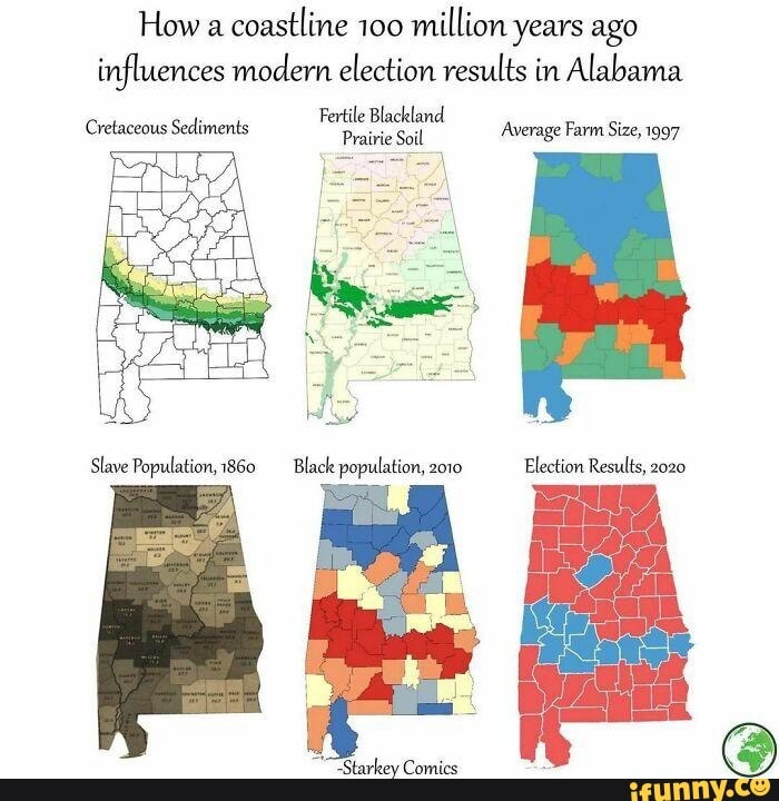 How a coastline 100 million years ago influences modern election ...