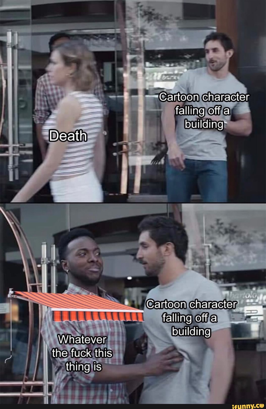 Cartoon character falling off a building Death Cartoon character ...