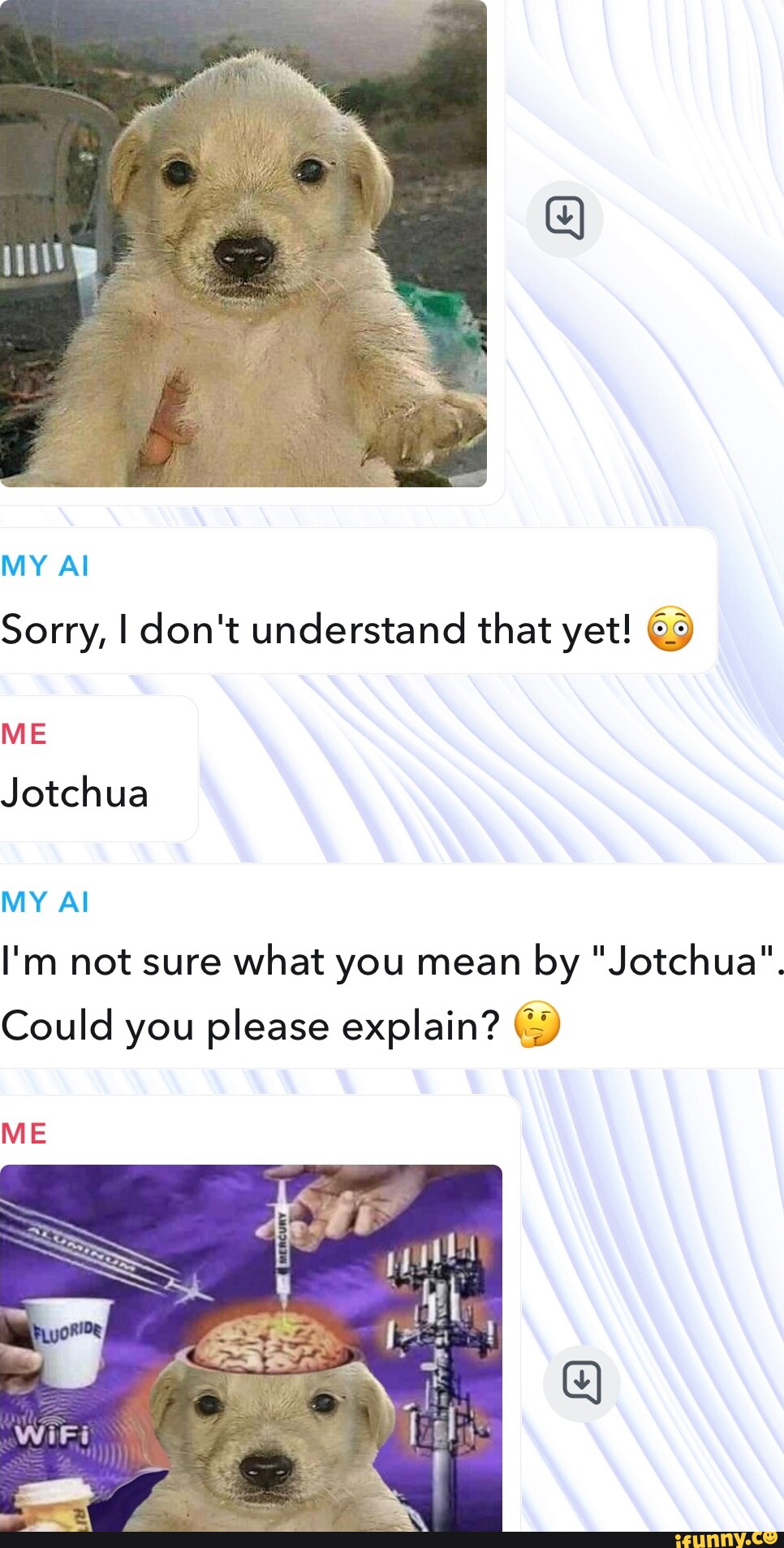 MY Al Sorry, I don't understand that yet! @9 ME Jotchua MY Al I'm not ...