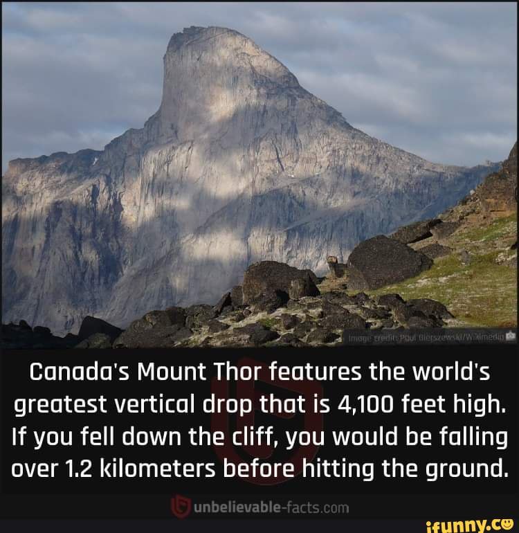 Canada's Mount Thor features the world's greatest vertical drop that is ...