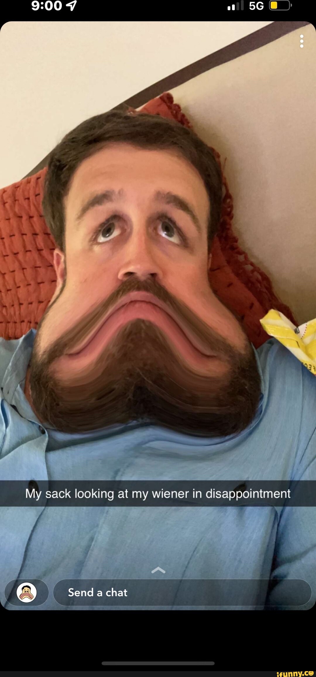 7 My sack looking at my wiener in disappointment ss Send a chat - iFunny