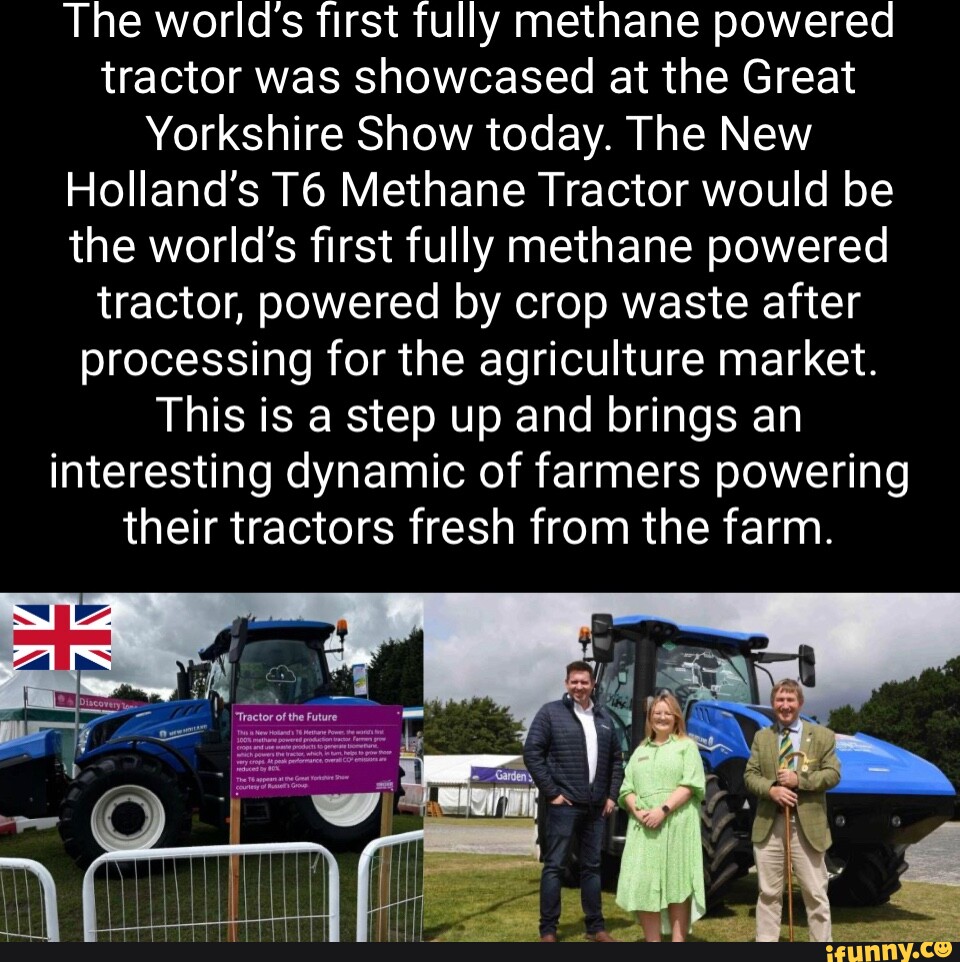 The world's first fully methane powered tractor was showcased at the ...