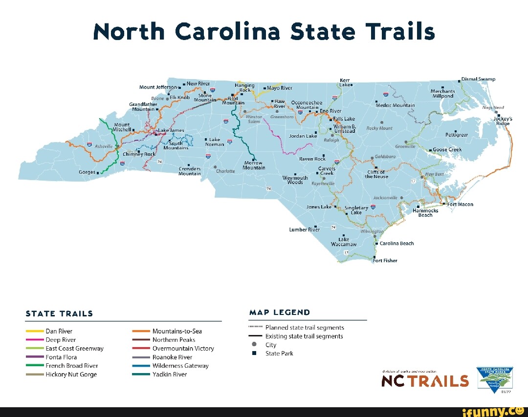 North Carolina State Trails Gorges STATE TRAILS Dan River Deep River ...