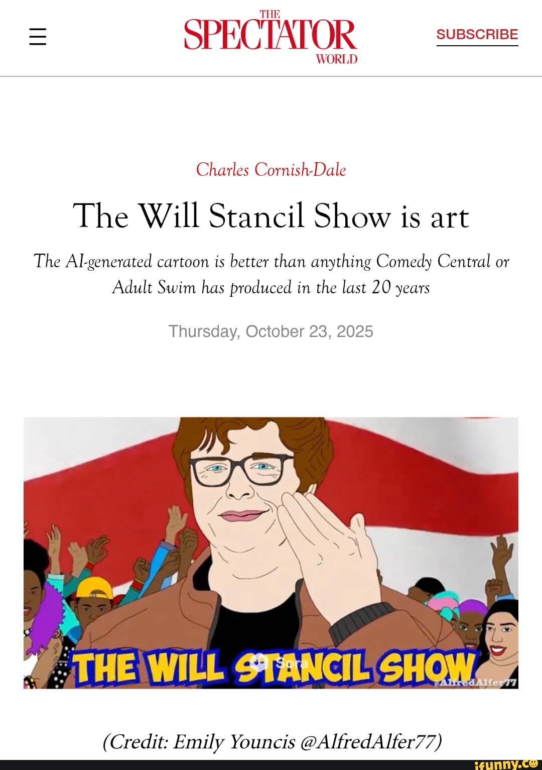 THE SPECTATOR WORLD Charles Cornish-Dale The Will Stancil Show is art ...
