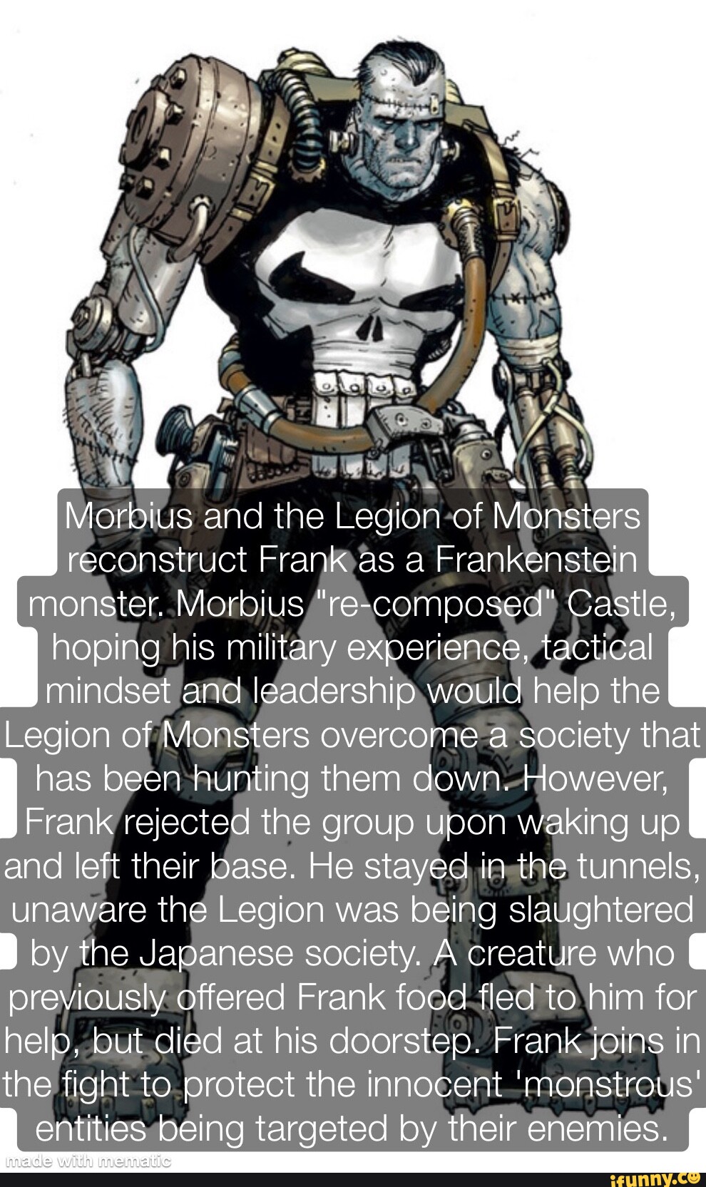 Morbius and the Legion of Monsters reconstruct Frank as a Frankenstein ...