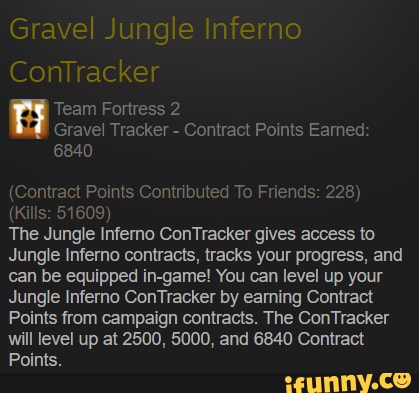 Gravel Jungle Inferno Gravel Tracker Contract Points Earned: 6840 ...