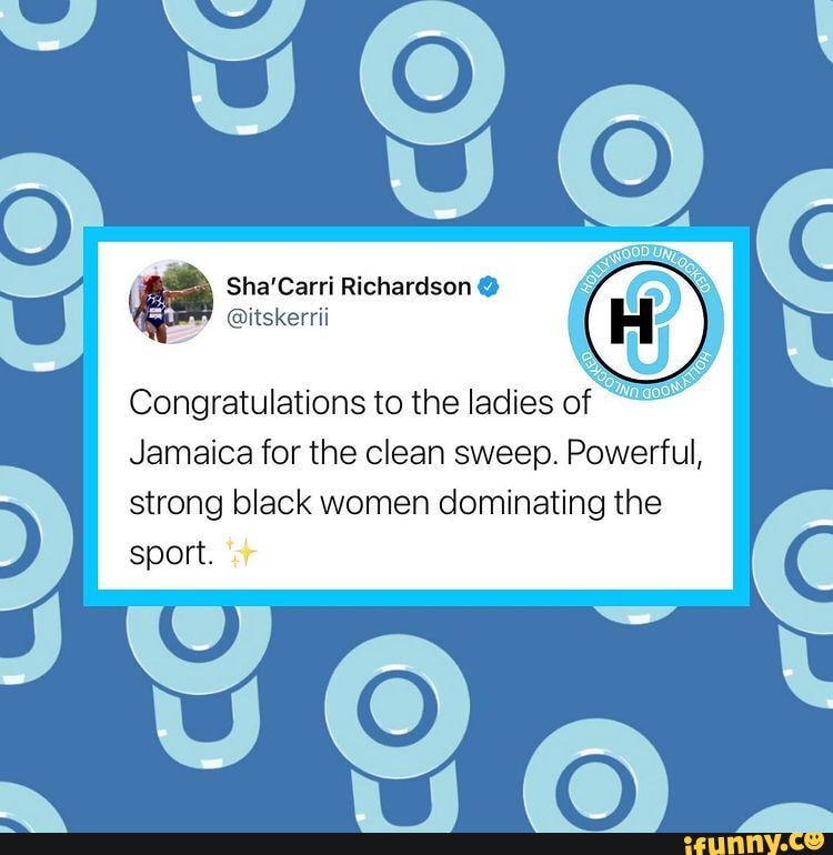 Congratulations to the ladies of Jamaica for the clean sweep. Powerful ...