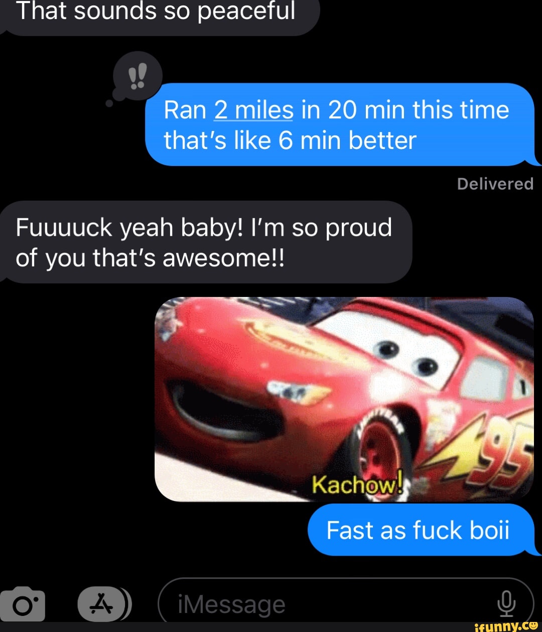 That sounds so peacetul Ran 2 miles in 20 min this time that's like 6 ...