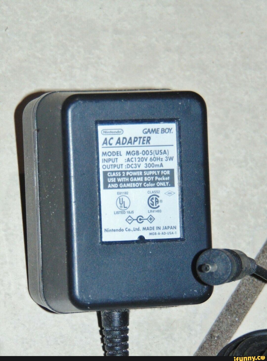 Official Nintendo Gameboy Power Adapter - AME AC ADAPTER MODEL GOS USA ...