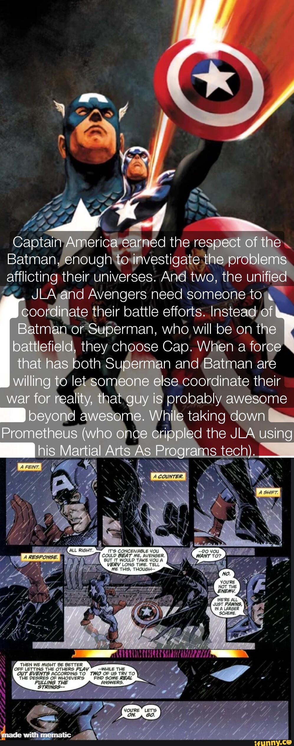 Captain America earned the respect of the Batman, enough to investigate ...