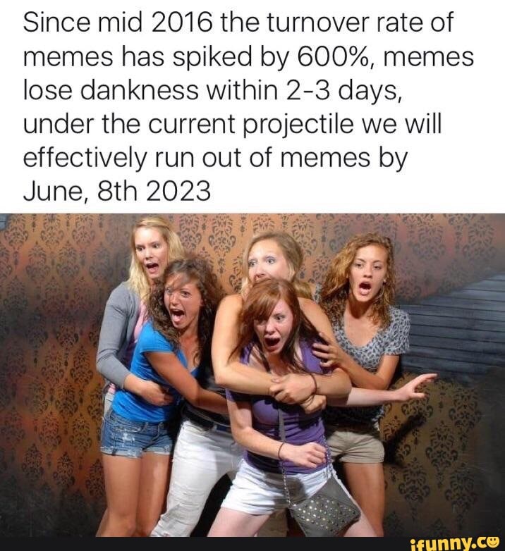 Since mid 2016 the turnover rate of memes has spiked by 600%, memes ...