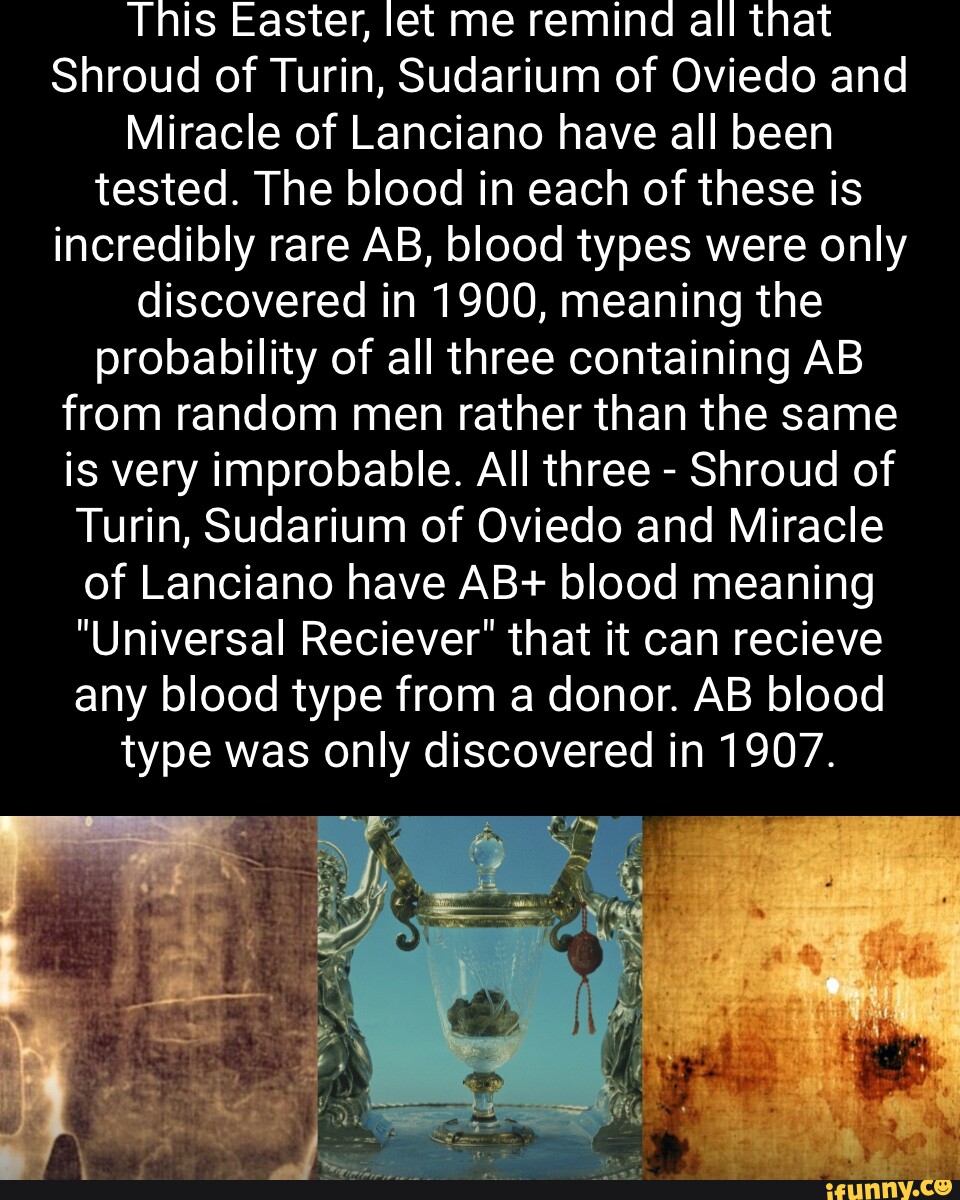 This Easter, let me remind all that Shroud of Turin, Sudarium of Oviedo ...