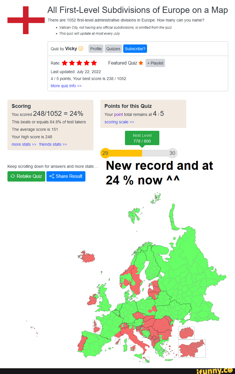 All First-Level Subdivisions of Europe on a Map There are 1052 first ...