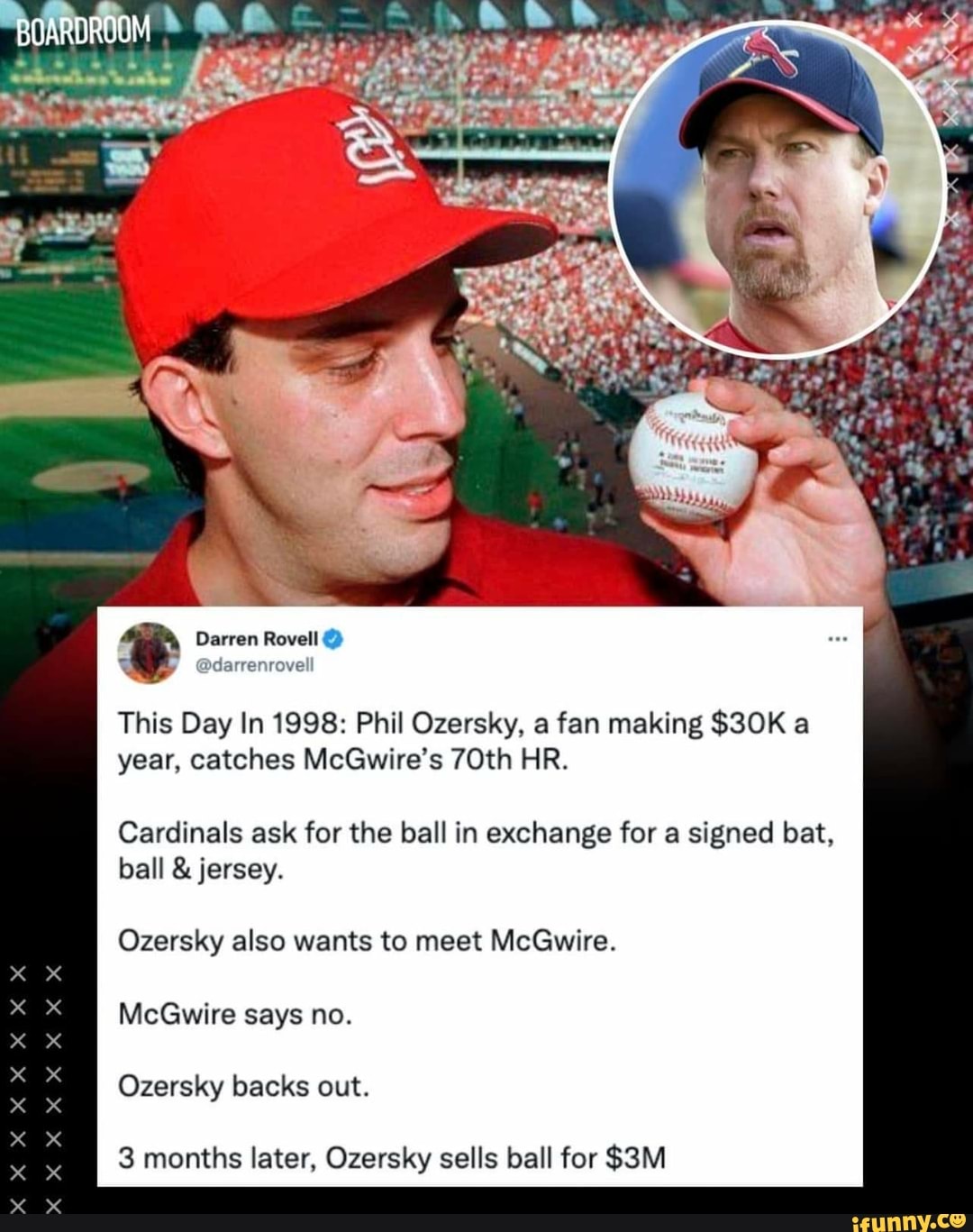 XX XX XX XK XX X X X XX XK XX BOARDROOM Darren Rovell This Day In 1998 ...