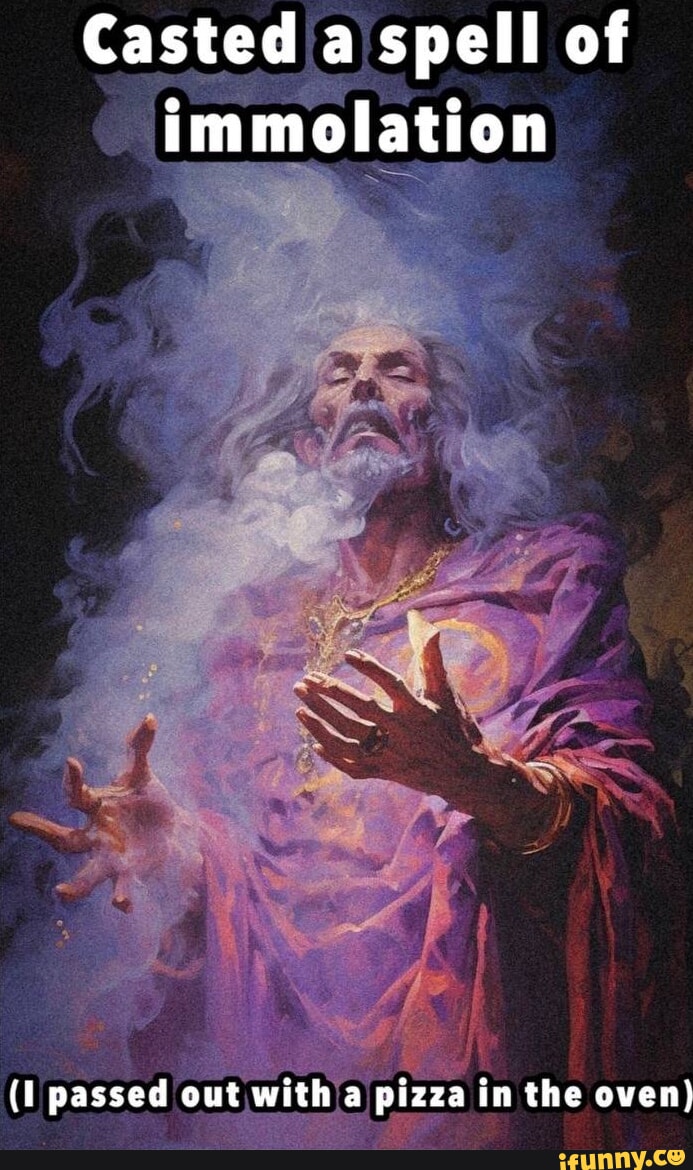 Casted a spell of immolation (I passed out with a pizza in the oven ...