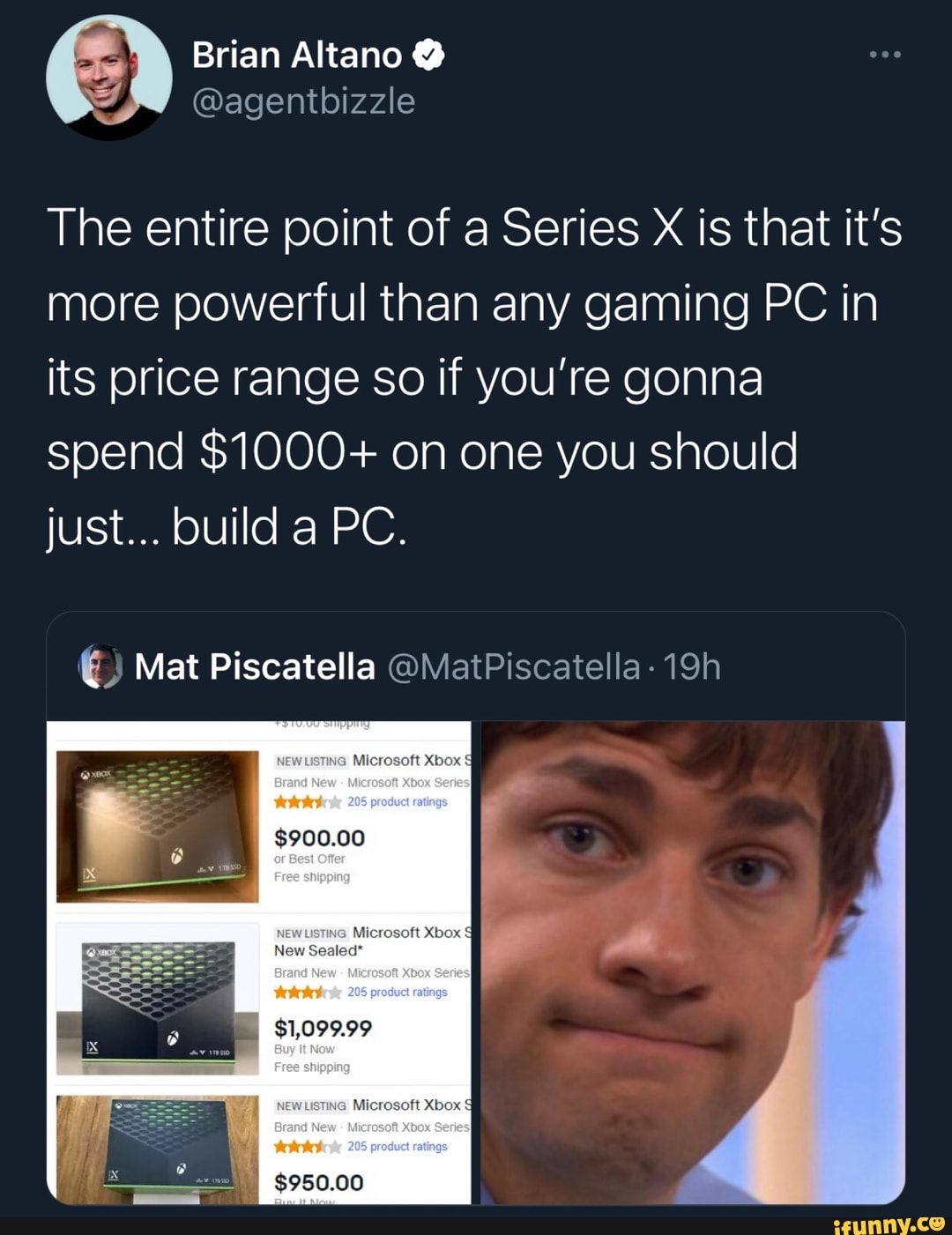 Brian Altano @ @agentbizzle The entire point of a Series X is that it's ...