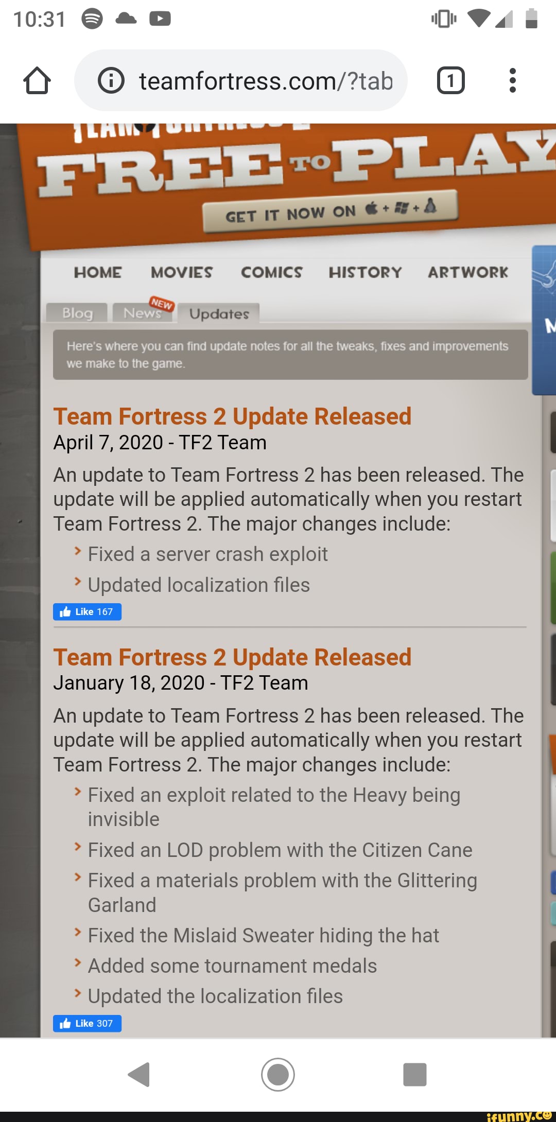 HOME MOVIES Here's where you can find update notes for all the tweaks ...
