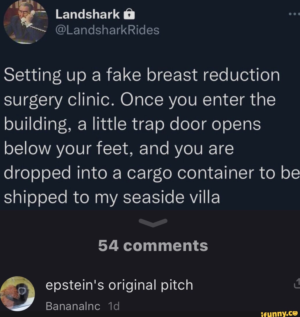 "fl Landshark @LandsharkRides Setting up a fake breast reduction ...