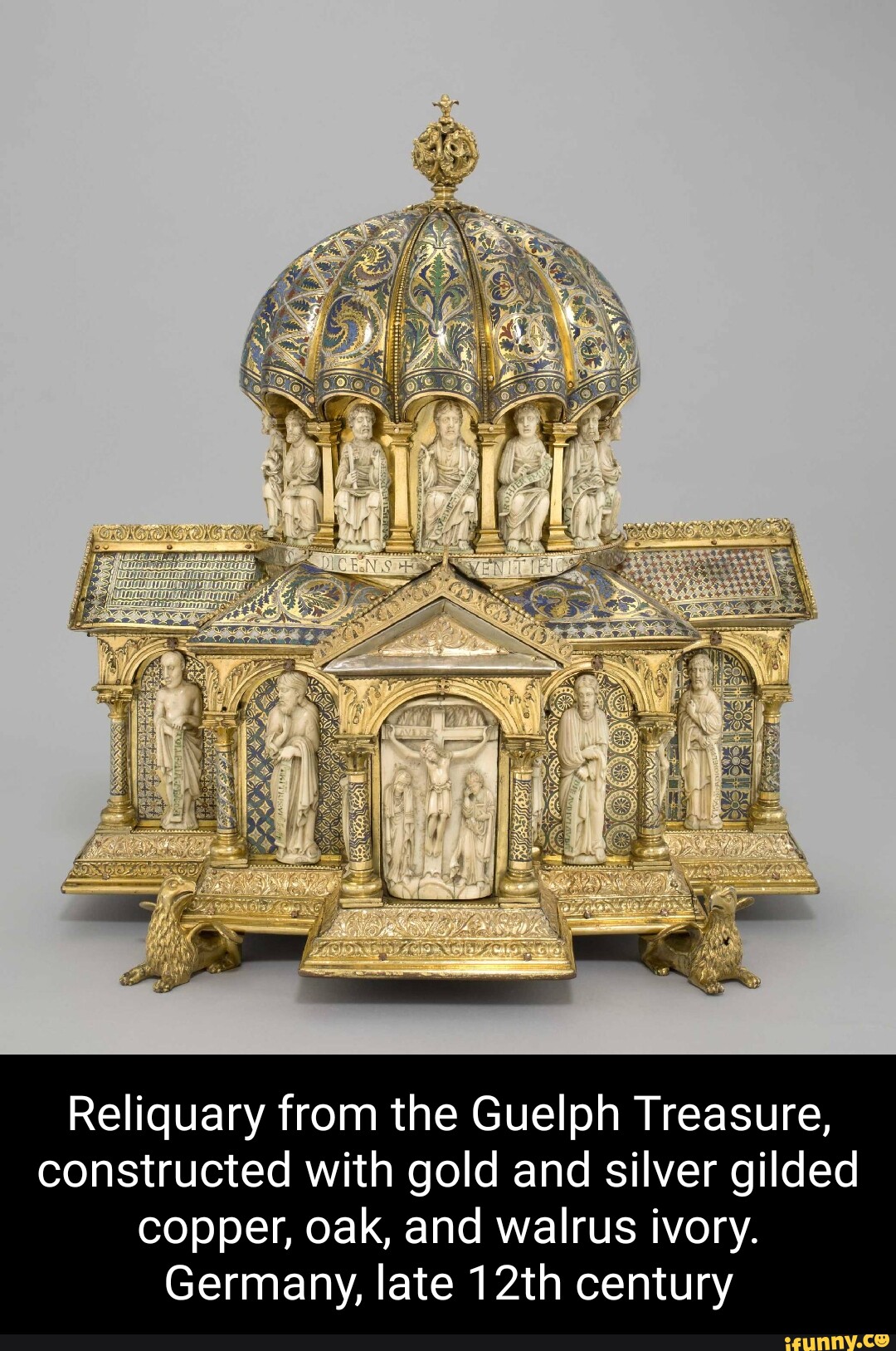 Reliquary from the Guelph Treasure, constructed with gold and silver ...