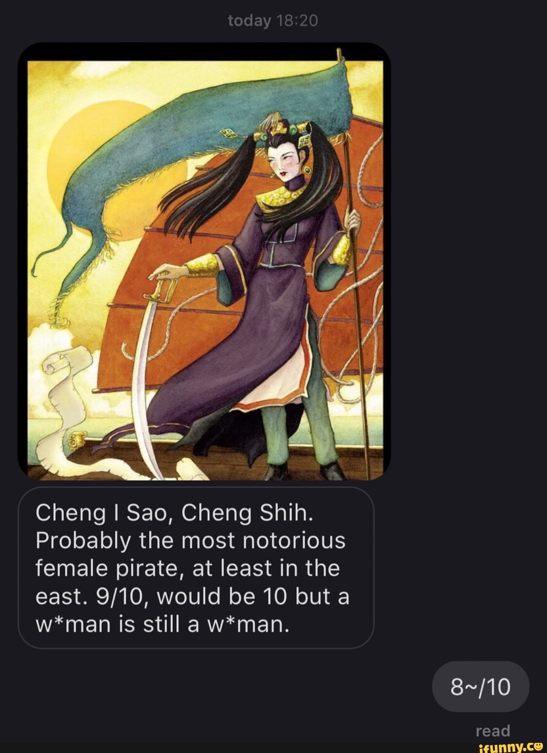 Cheng I Sao, Cheng Shih. Probably the most notorious female pirate, at ...