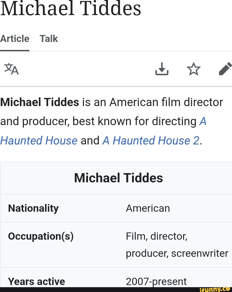 Michael Tiddes Article Talk Xp us ww Michael Tiddes is an American film ...